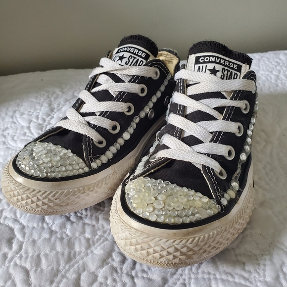Converse | Shoes | Converse All Star Little Girls Bedazzled Low Top ...